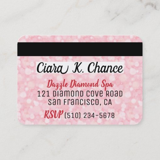 VIP Credit Card |Sparkling Pink|Photo Invitations | Zazzle