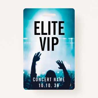VIP Event Photo Custom Name Concert Badge | Zazzle