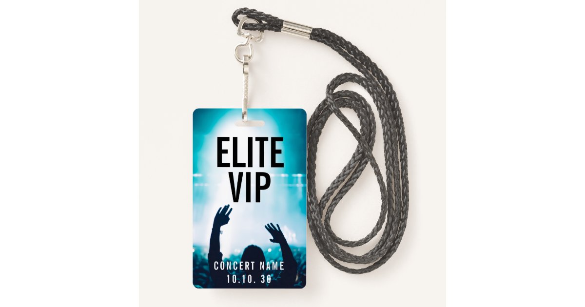 VIP Event Photo Custom Name Concert Badge | Zazzle