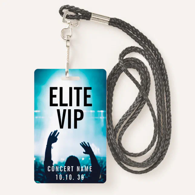 VIP Event Photo Custom Name Concert Badge | Zazzle
