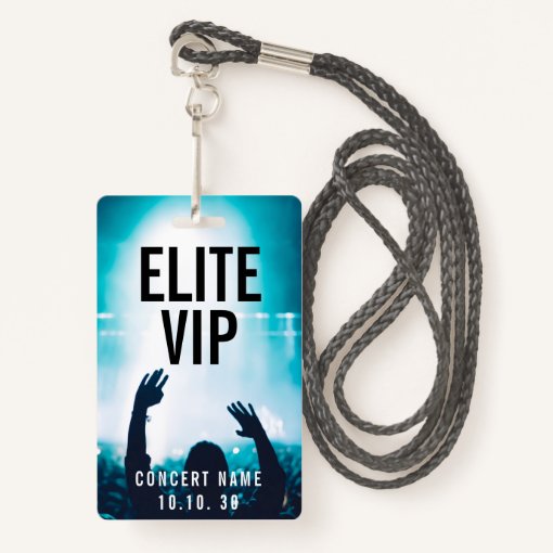 VIP Event Photo Custom Name Concert Badge | Zazzle