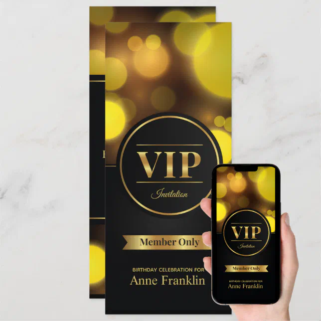 VIP member only birthday party invitation | Zazzle