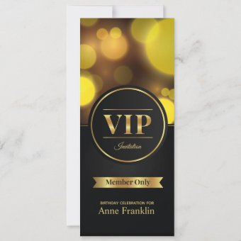 VIP member only birthday party invitation | Zazzle