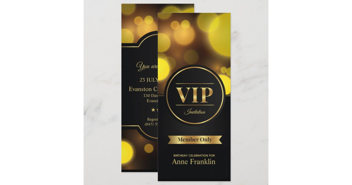VIP member only birthday party invitation | Zazzle