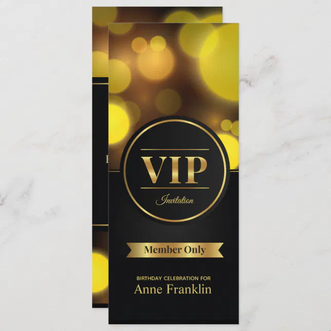 VIP member only birthday party invitation | Zazzle