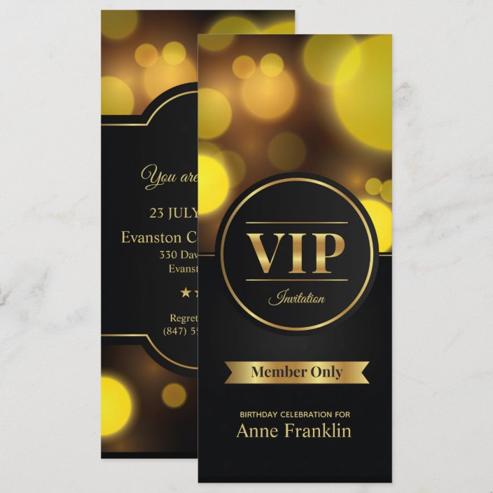 VIP member only birthday party invitation | Zazzle.com