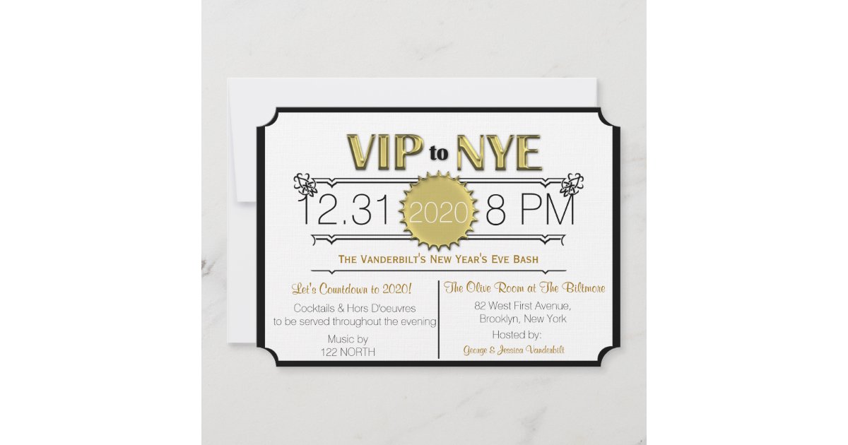 VIP New Years Eve Party Invitation | Zazzle
