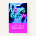 VIP Pass Glow In Dark Party UNIQUE INVITATION IDEA Badge | Zazzle