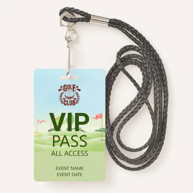 VIP PASS Golf Club League Logo Badge | Zazzle