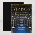 VIP Pass Hollywood Blue Red Carpet Birthday Invitation | Zazzle