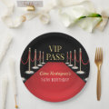 VIP Pass Hollywood Red Carpet Birthday Paper Plates | Zazzle