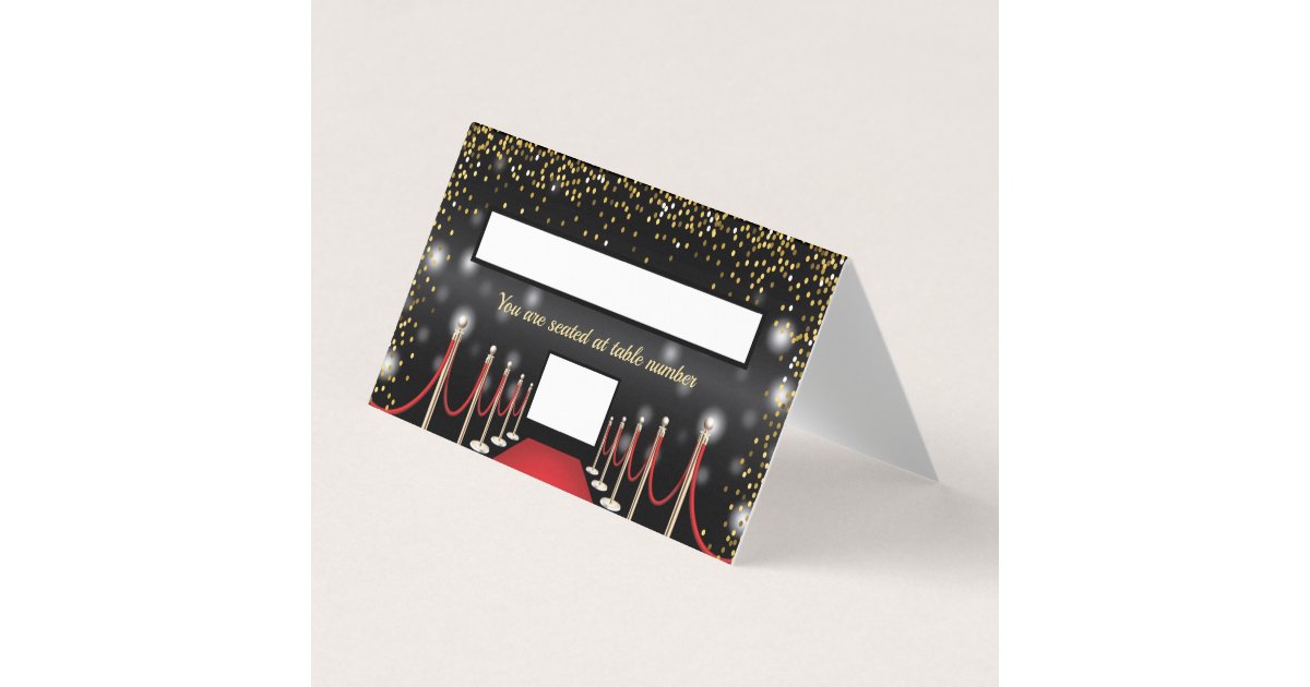 VIP Pass Hollywood Red Carpet Place Cards | Zazzle.com