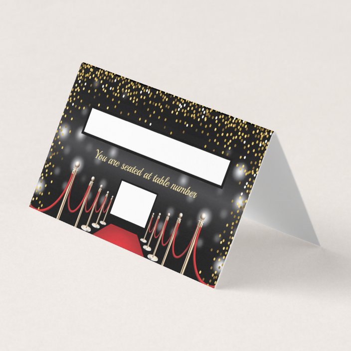 VIP Pass Hollywood Red Carpet Place Cards | Zazzle.com