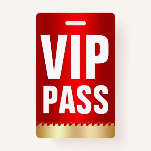 VIP PASS ID Card | Special Guest Badge | Zazzle