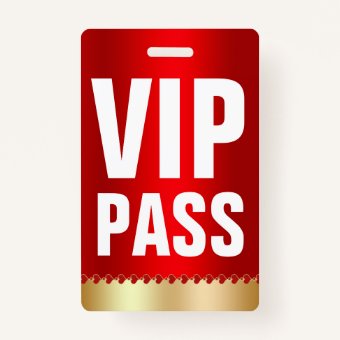VIP PASS ID Card | Special Guest Badge | Zazzle