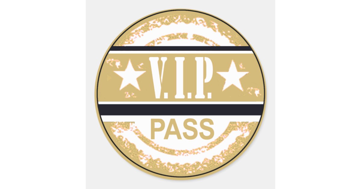 VIP Pass Party Sticker (tan) | Zazzle