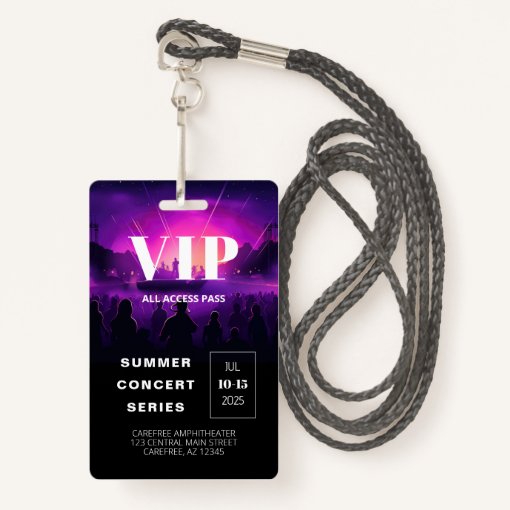 VIP Pass QR Code Concert Badge | Zazzle