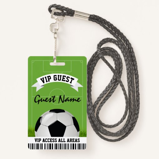 VIP Sports Pass Kids Soccer Birthday Party Badge | Zazzle
