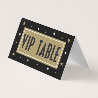 VIP Table Tent with gold stars | Zazzle