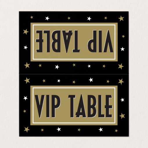 VIP Table Tent with gold stars | Zazzle