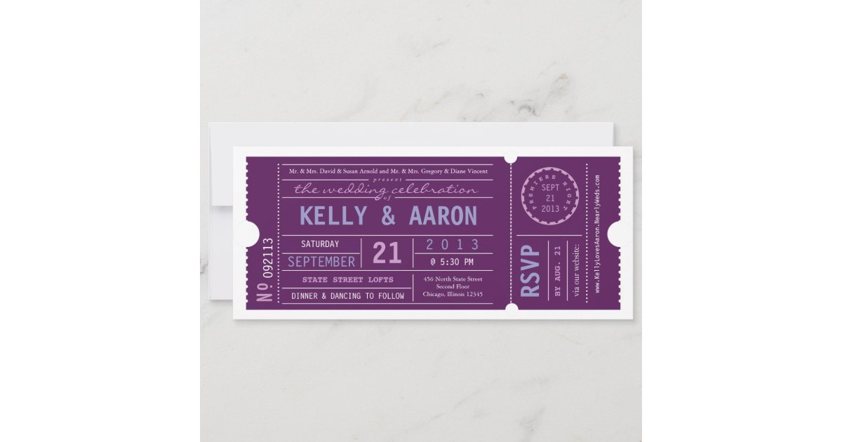 VIP Vintage Ticket Wedding Invitation | Zazzle