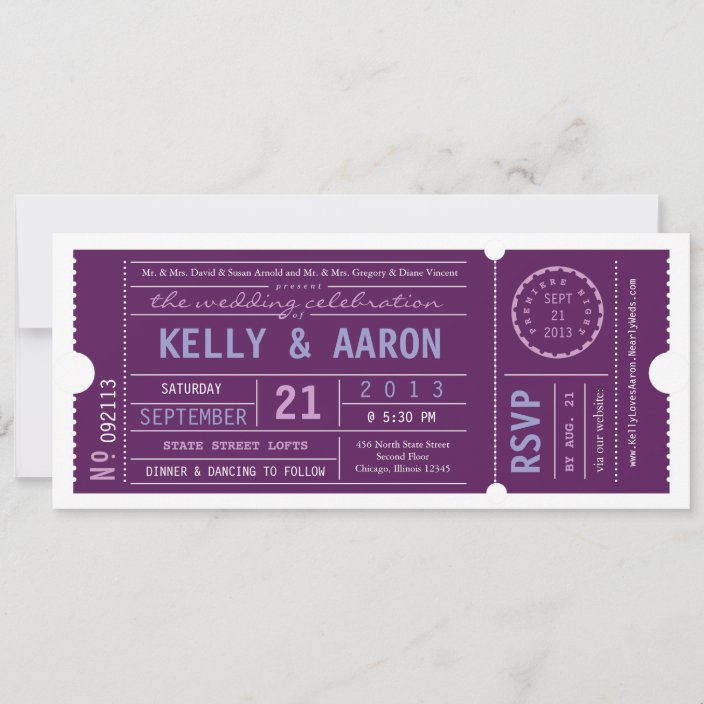 VIP Vintage Ticket Wedding Invitation | Zazzle.com