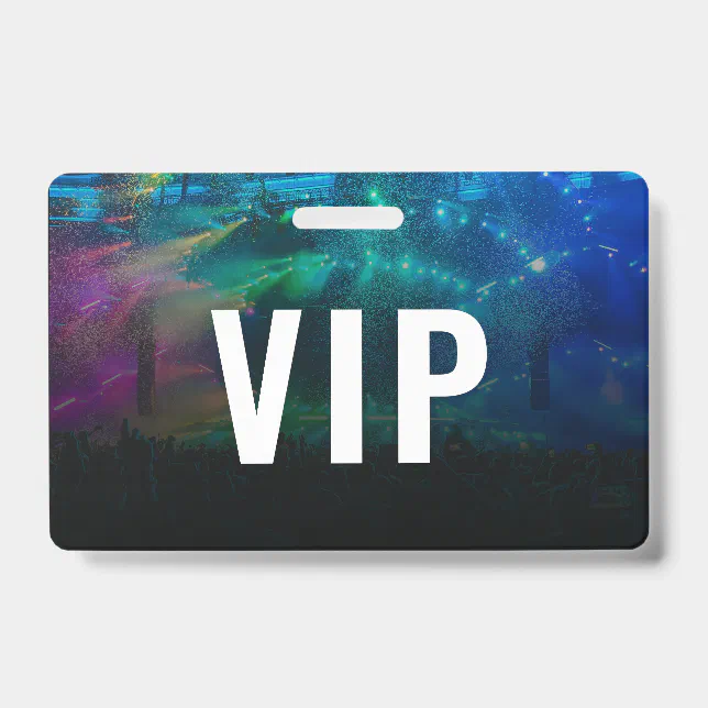 VIP with QR Code and Photo Horizontal ID Badge | Zazzle