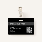 VIP with QR Code and Photo Horizontal ID Badge | Zazzle