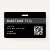 VIP with QR Code and Photo Horizontal ID Badge | Zazzle