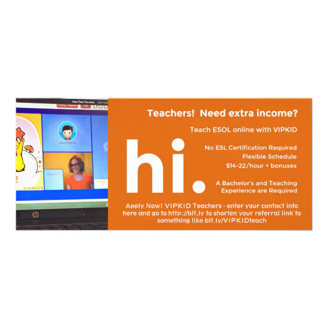 VIPKID Teacher Referral / Recruitment Flier Rack Card | Zazzle