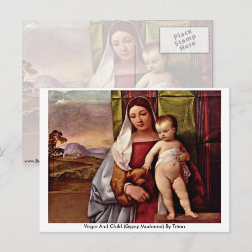 Virgin And Child (Gypsy Madonna) By Titian Postcard | Zazzle