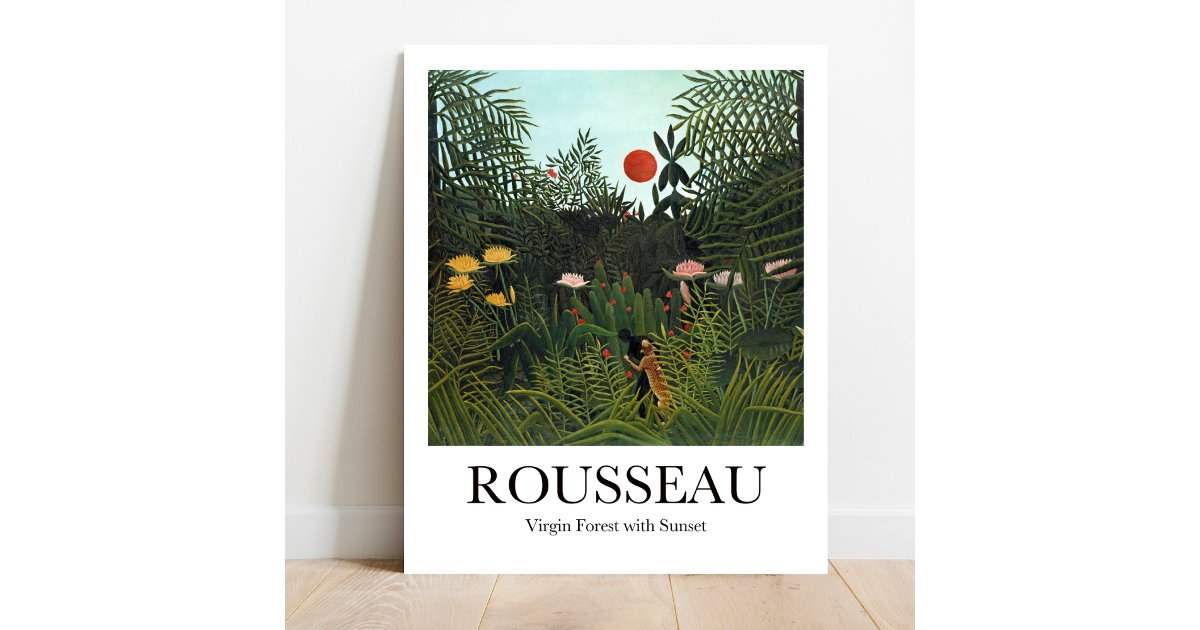 Virgin Forest with Sunset by Henri Rousseau Poster | Zazzle