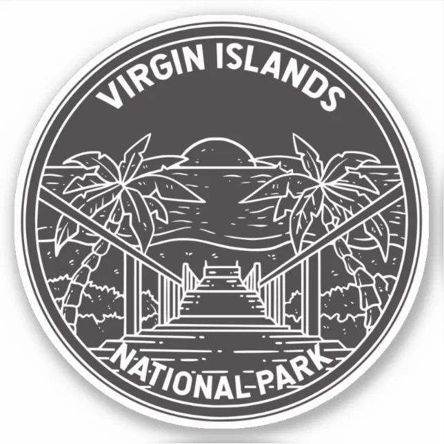 Virgin Islands National Park Monoline Sticker | Zazzle