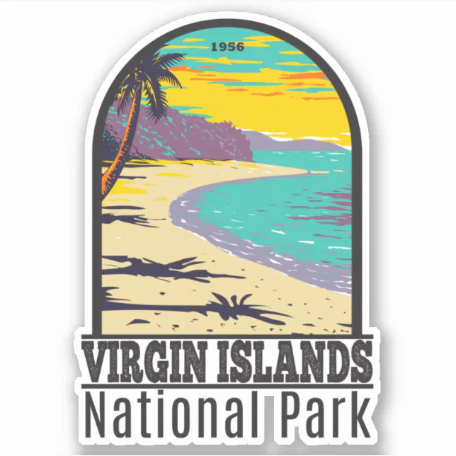 Virgin Islands National Park Trunk Bay Beach Sticker | Zazzle