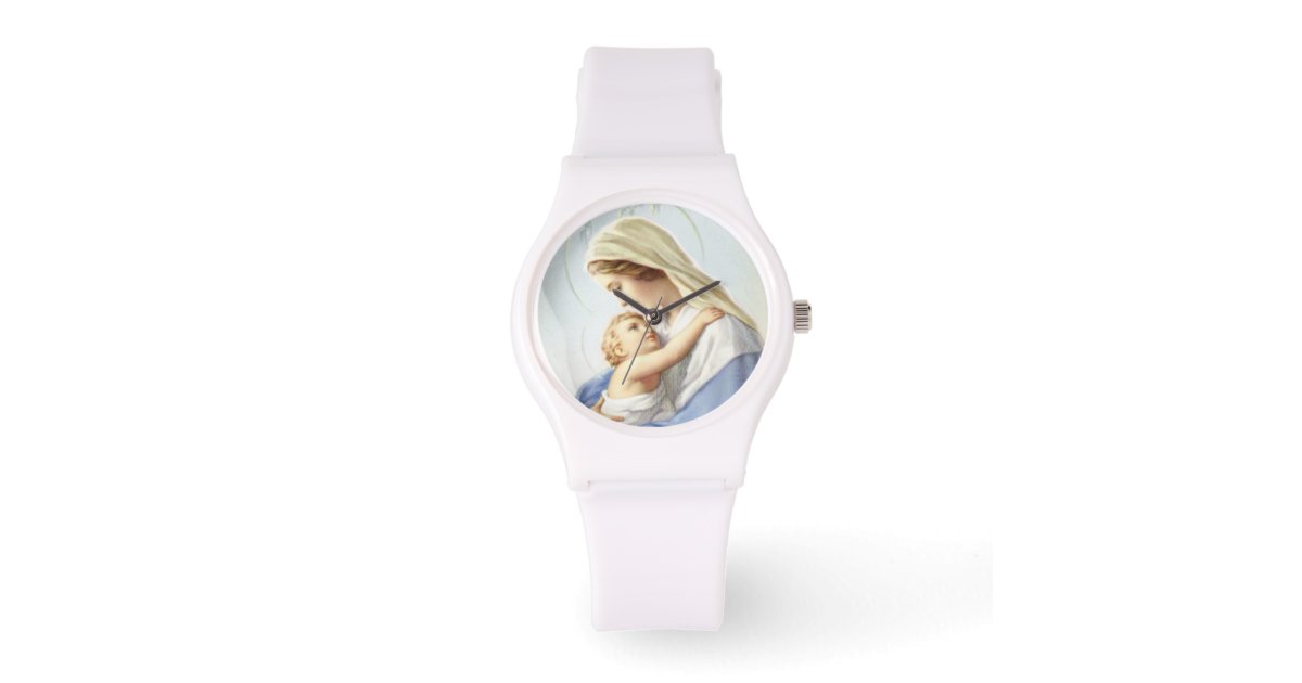 Virgin Mary and Baby Jesus Watch | Zazzle