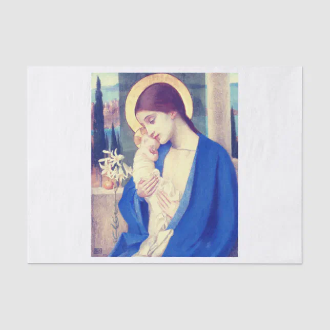Virgin Mary and Child by Marianne Stokes Tissue Paper | Zazzle