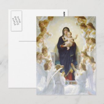 Virgin Mary and Jesus with angels Postcard | Zazzle