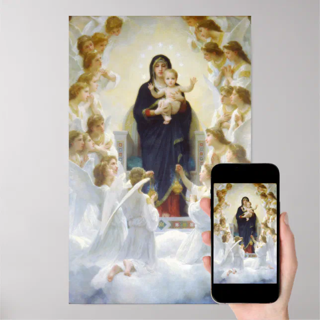 Virgin Mary and Jesus with angels Poster | Zazzle