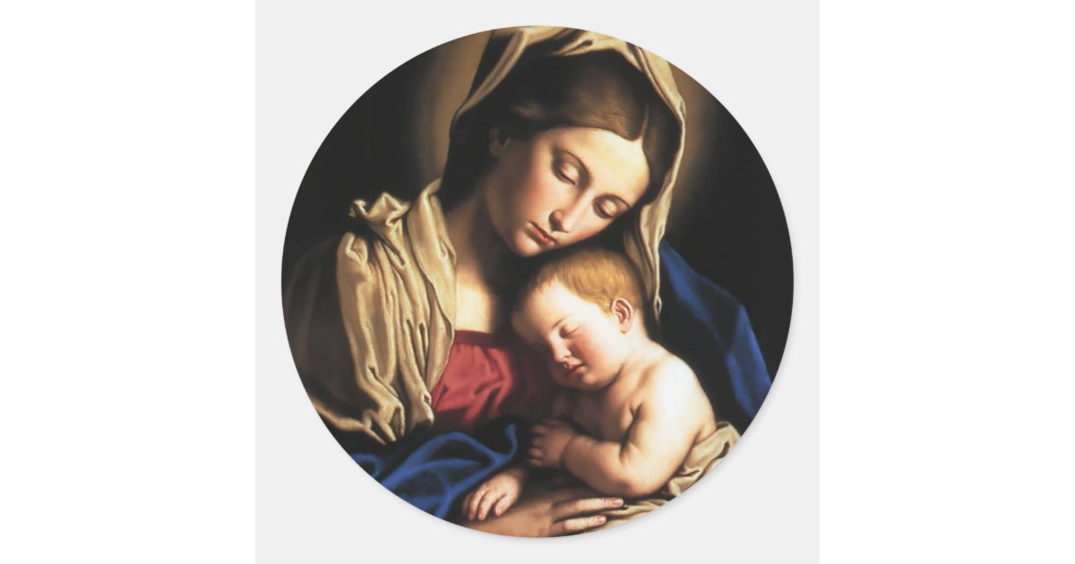 Virgin Mary Assumption Classic Round Sticker | Zazzle