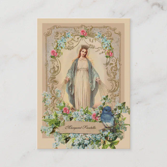 Virgin Mary Catholic Funeral Memorial Holy Card - | Zazzle