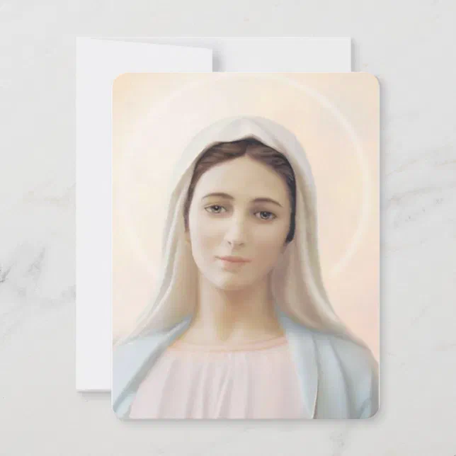 Virgin Mary Catholic Funeral Memorial Holy Card | Zazzle