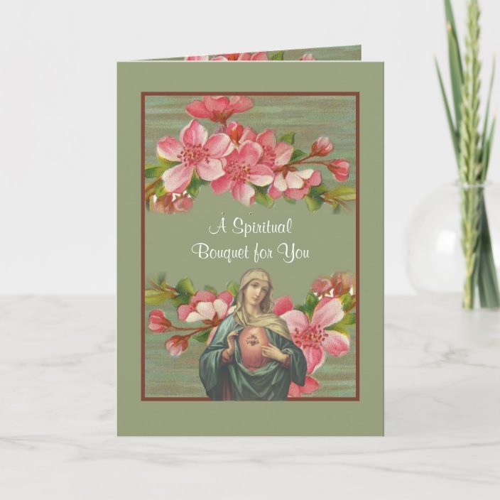 Virgin Mary Catholic Spiritual Bouquet Prayer Card | Zazzle.com