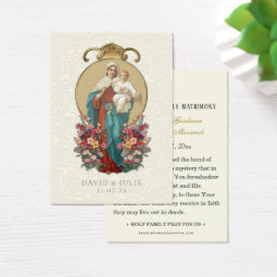 Virgin Mary Catholic Wedding Holy Card | Zazzle