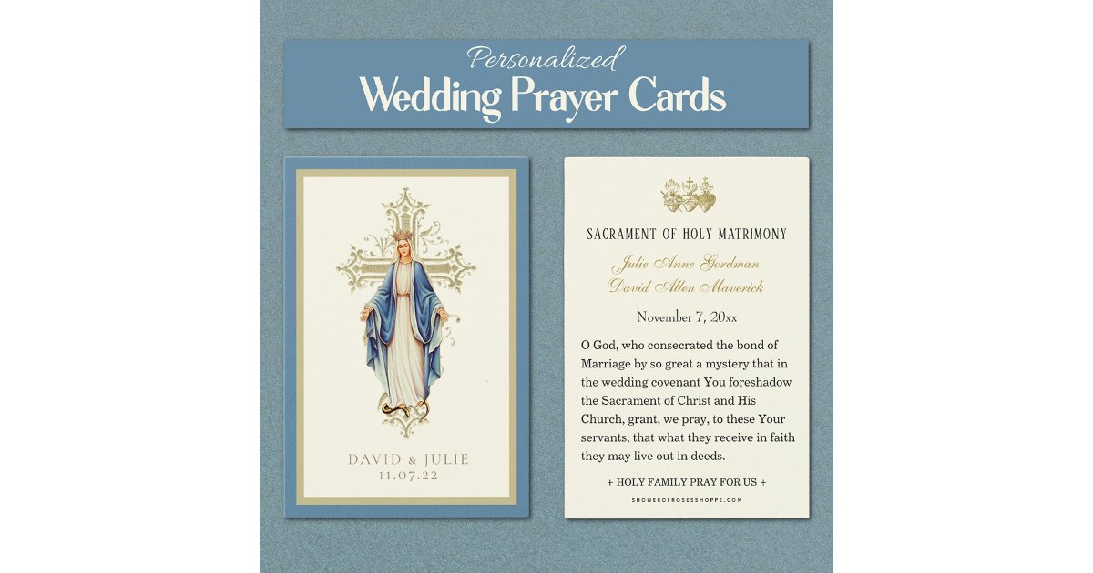 Virgin Mary Catholic Wedding Prayer Card | Zazzle