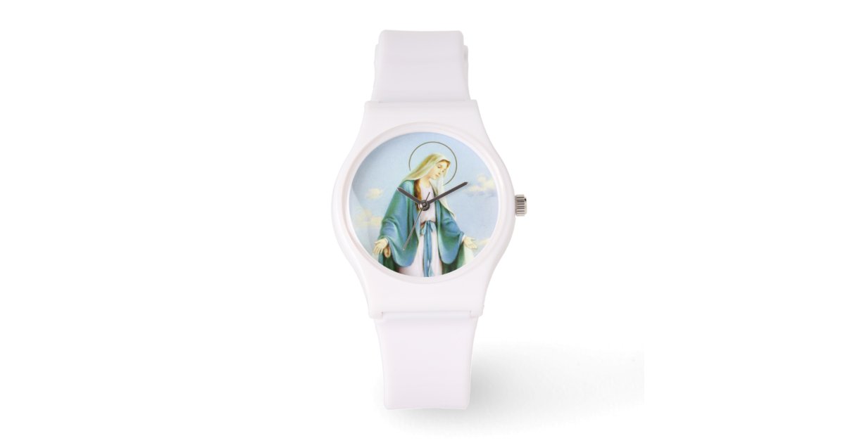 Virgin Mary Crescent Moon Watch | Zazzle