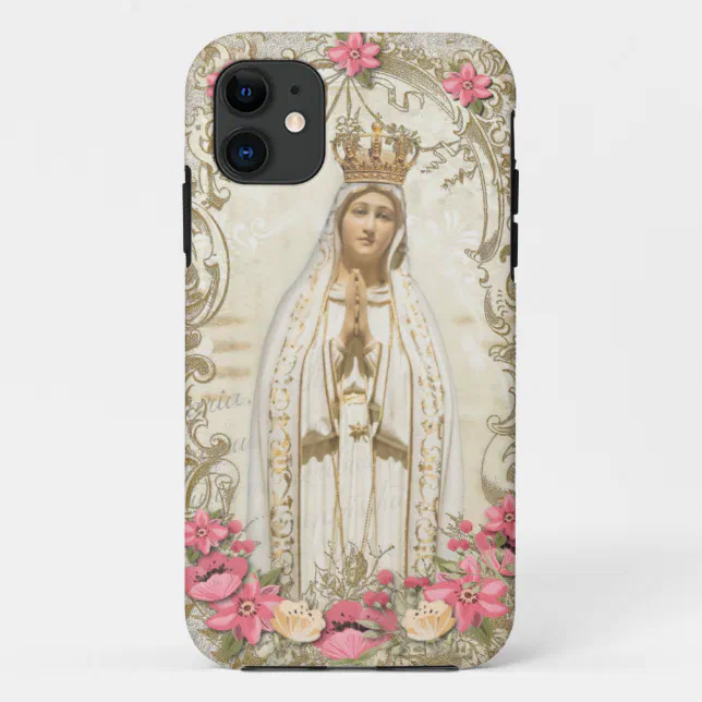 Virgin Mary Fatima Holy Rosary Religious Floral Case-Mate iPhone Case ...