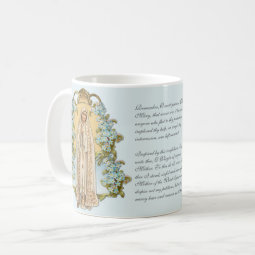 Virgin Mary Floral Religious Lady Of Fatima Coffee Mug | Zazzle