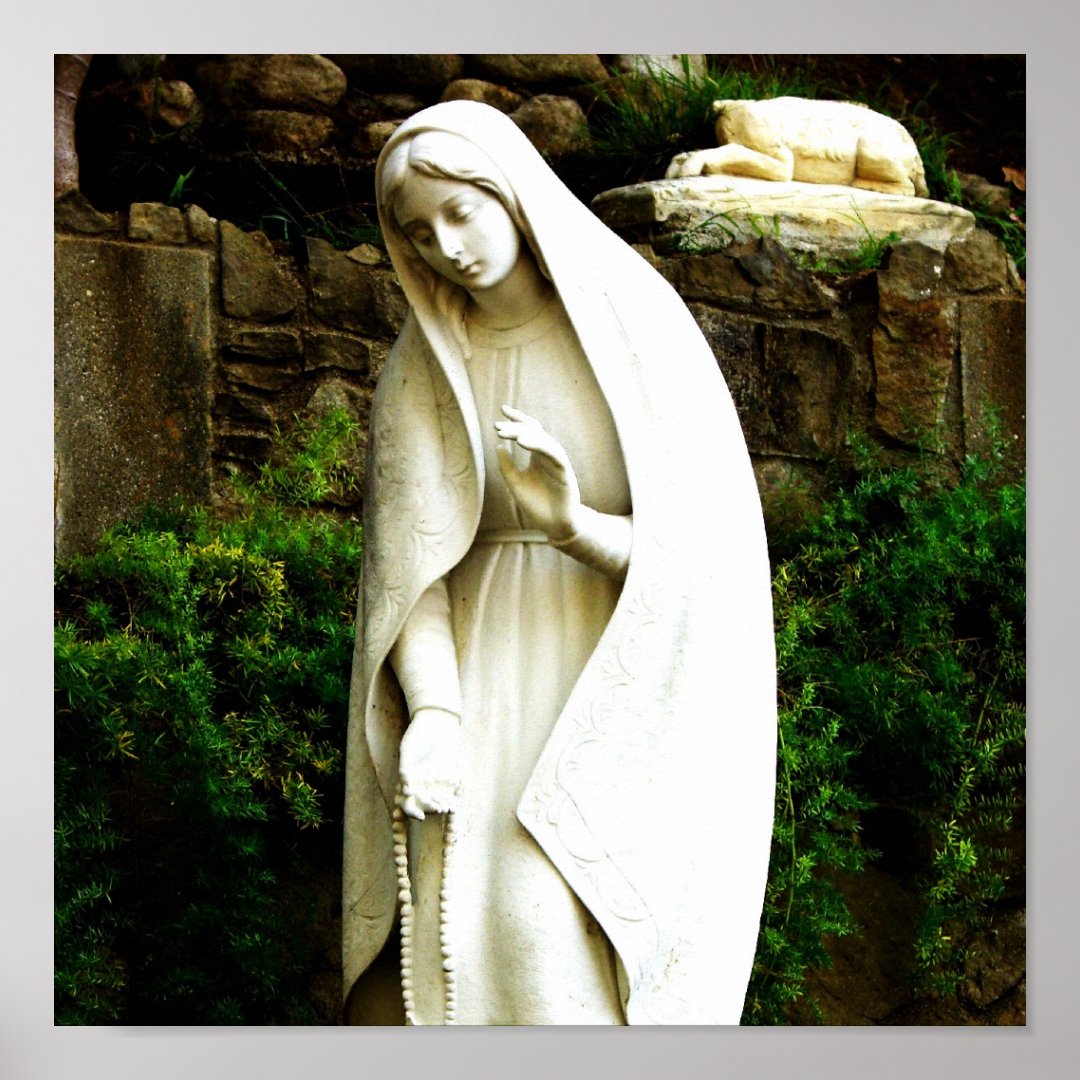 Virgin Mary Garden Statue Poster | Zazzle