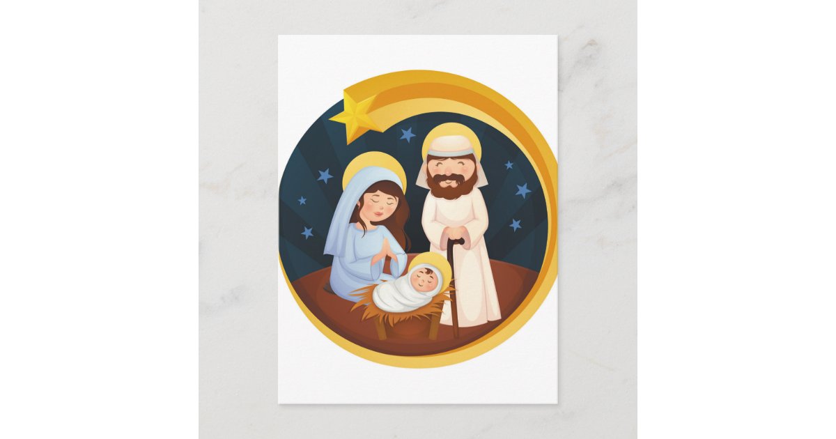 Virgin Mary Jesus Nativity Christmas Postcard | Zazzle