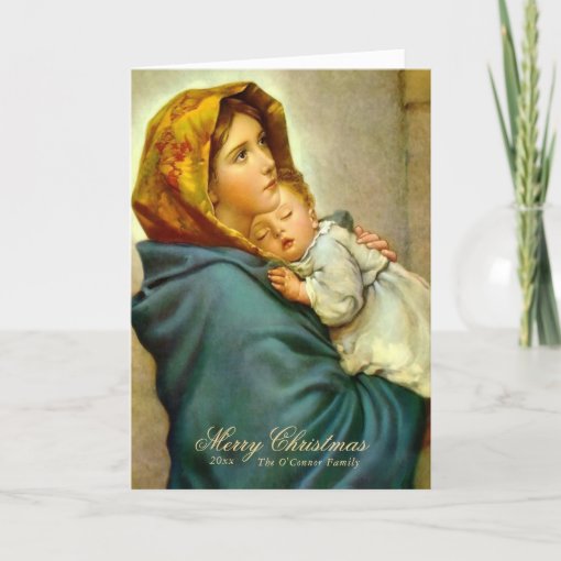 Virgin Mary & Jesus with Photo Catholic Christmas Holiday Card | Zazzle